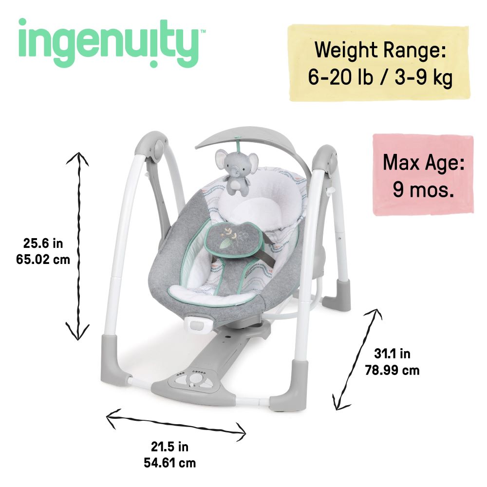 Ingenuity PowerAdapt ConvertMe Swing-2-Seat - Swell – London Toys
