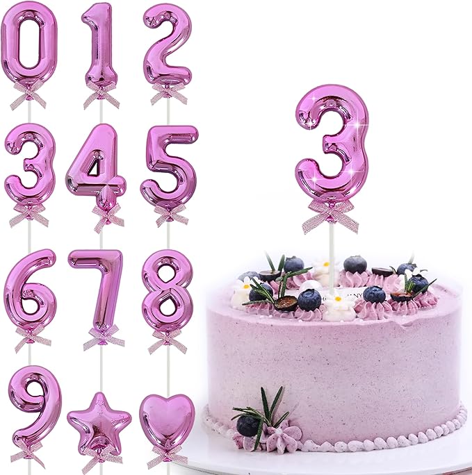 3D Number Cake Topper Hot Pink (No-3) – London Toys